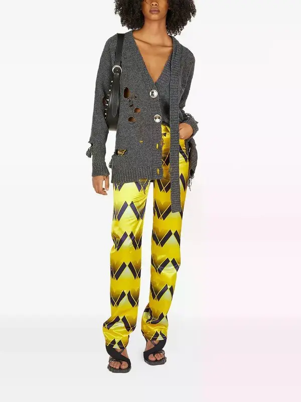 MERYLL ROGGE Graphic-print Satin Trousers
