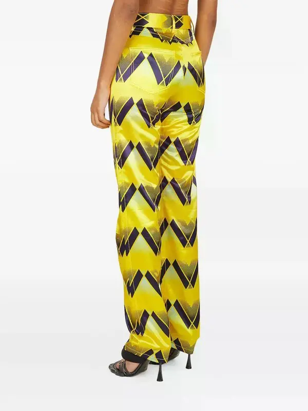 MERYLL ROGGE Graphic-print Satin Trousers