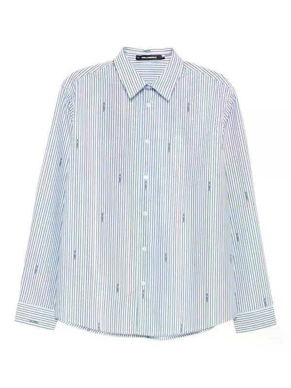 Karl Lagerfeld Elongated Logo Stripe Shirt