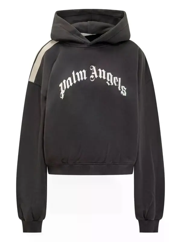 Palm Angels Logo-print Hoodie With Stripe Detail
