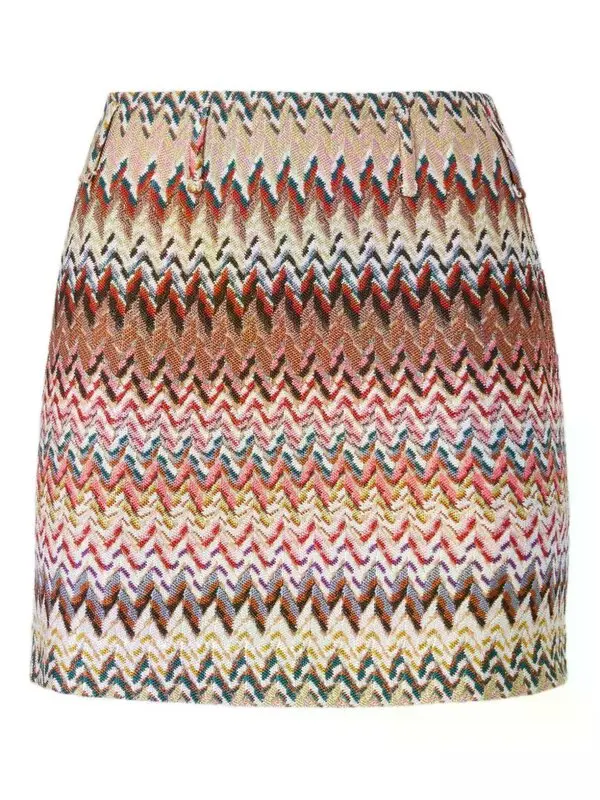 Missoni Zigzag-pattern Mini Skirt - Neutrals