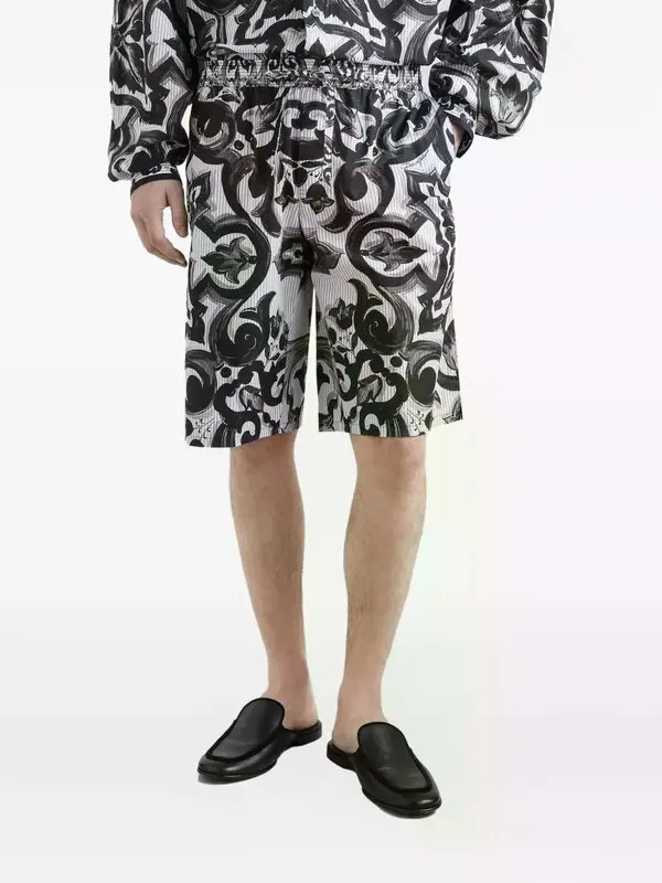 Dolce & Gabbana Maiolica-print Shorts - Black