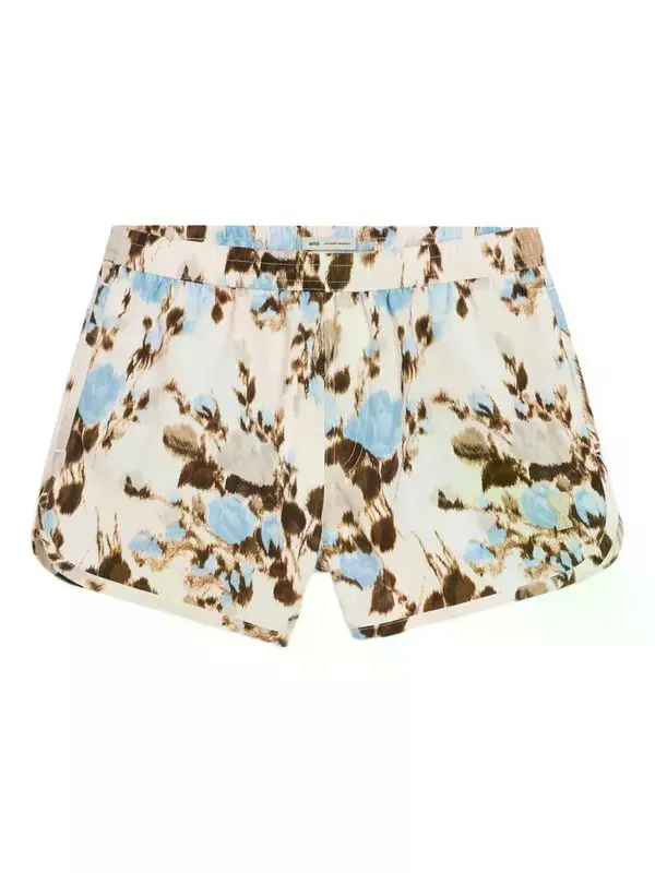 Ami Floral-print Shorts - Neutrals