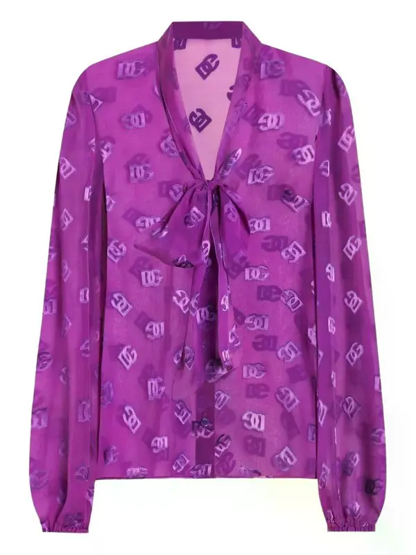 Dolce & Gabbana Logo-jacquard Shirt - Purple