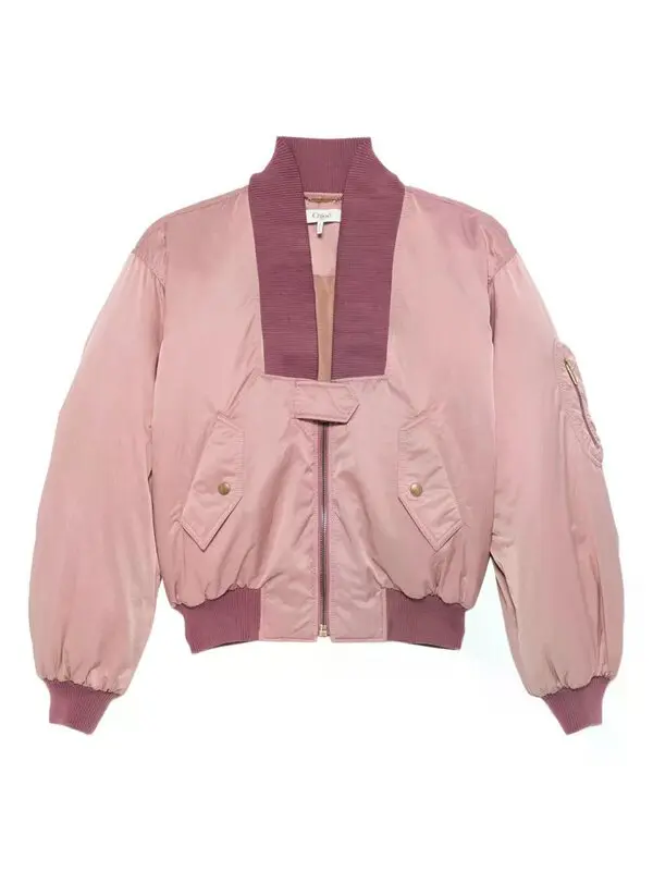 Chloé Cropped Zip-up Bomber Jacket
