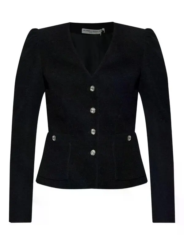 Alessandra Rich Fitted V-neck Jacket - Black