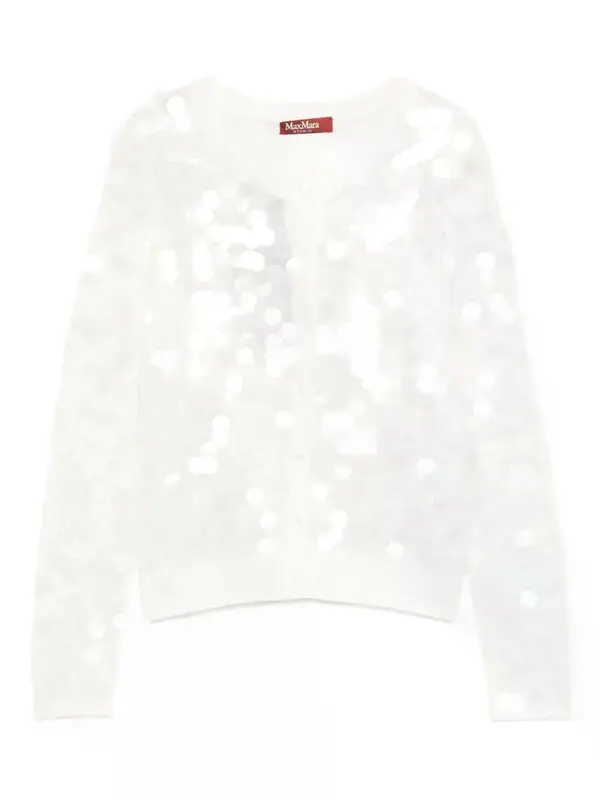Max Mara Sequin-embellished Cardigan - White
