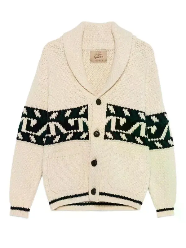 RAKKI Patterned Shawl Collar Cardigan