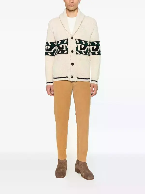 RAKKI Patterned Shawl Collar Cardigan