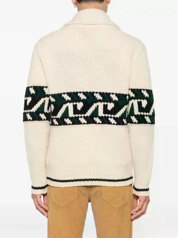 RAKKI Patterned Shawl Collar Cardigan