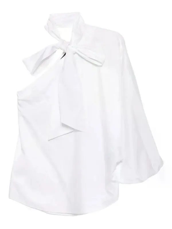 Karl Lagerfeld One-sleeve Bow Poplin Blouse