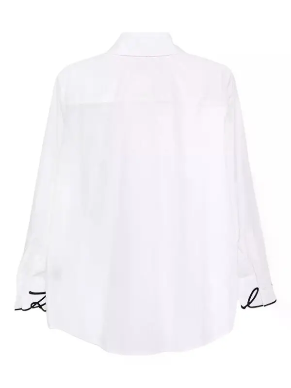 Karl Lagerfeld Signature Cuff Poplin Shirt - White