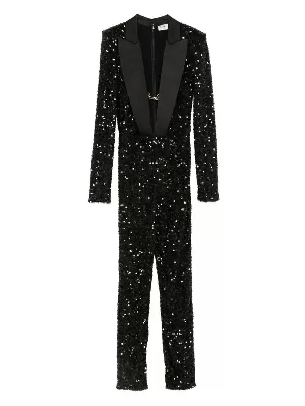 Elisabetta Franchi Sequin-embellished Jumpsuit - Black