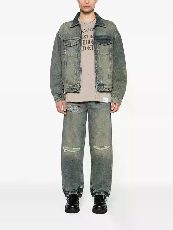 REPRESENT R4 Washed-denim Jacket - Blue
