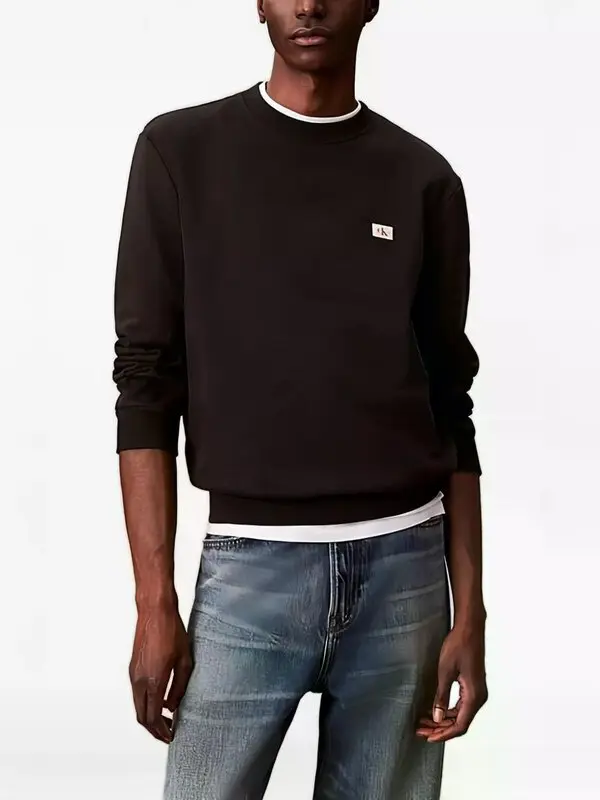 Calvin Klein Logo-patch Crew-neck Sweatshirt