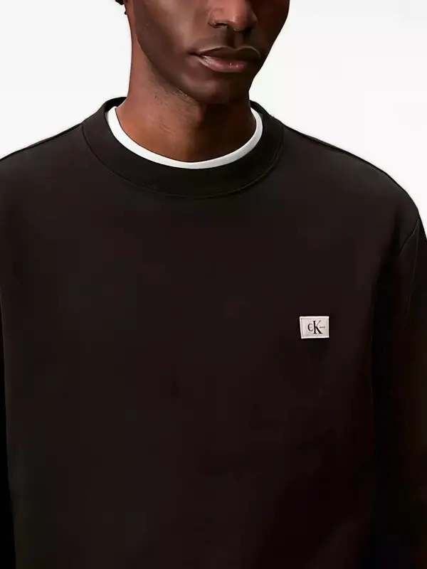 Calvin Klein Logo-patch Crew-neck Sweatshirt