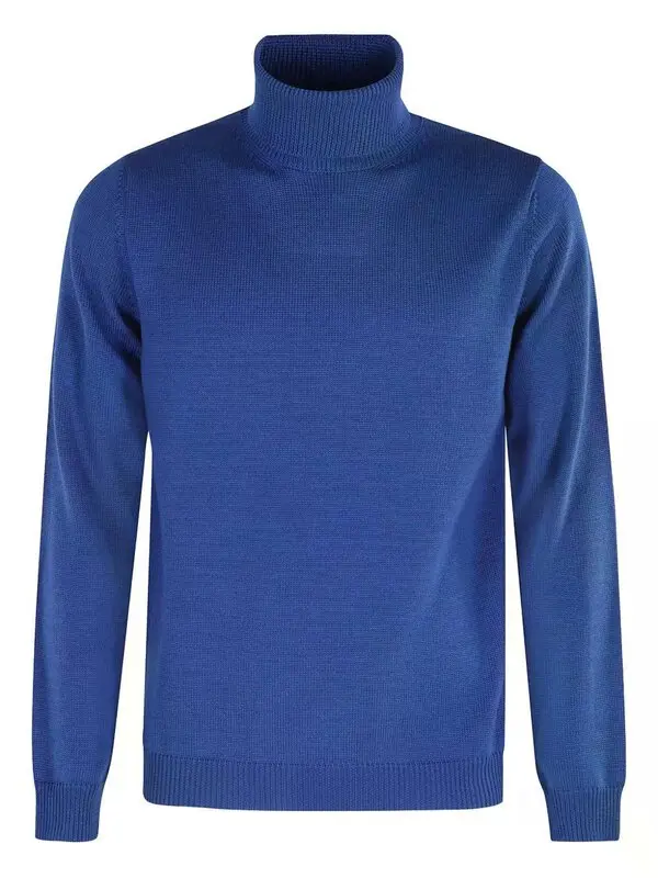 ROBERTO COLLINA Ribbed Turtleneck Sweater - Blue