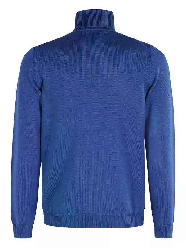 ROBERTO COLLINA Ribbed Turtleneck Sweater - Blue