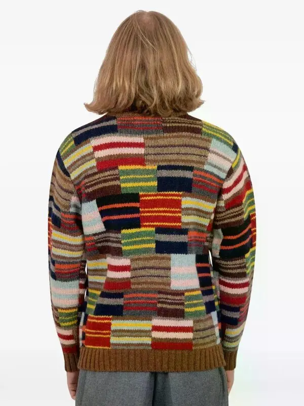 BEAMS Patchwork Crewneck Sweater