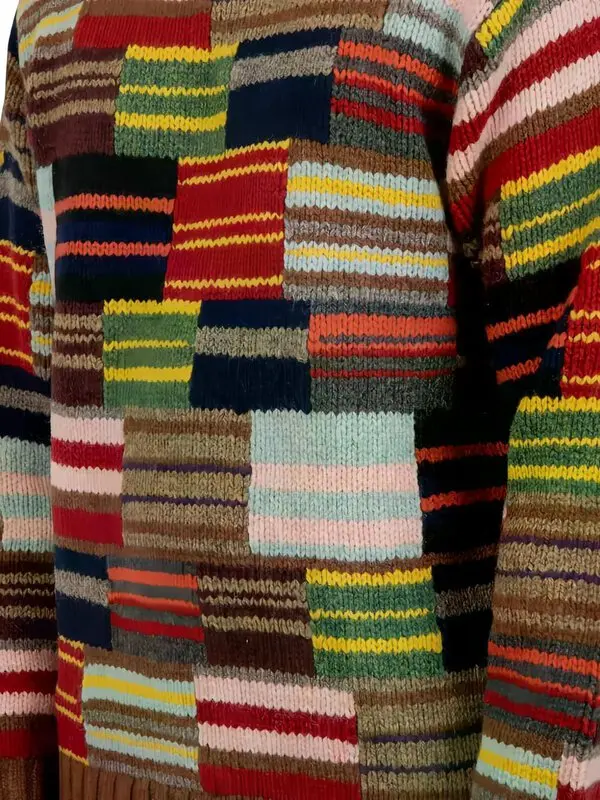 BEAMS Patchwork Crewneck Sweater