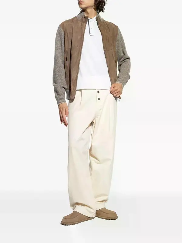 Paul & Shark Suede Wool-paneled Bomber Jacket