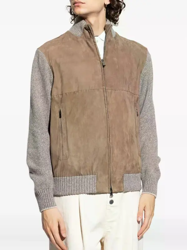 Paul & Shark Suede Wool-paneled Bomber Jacket