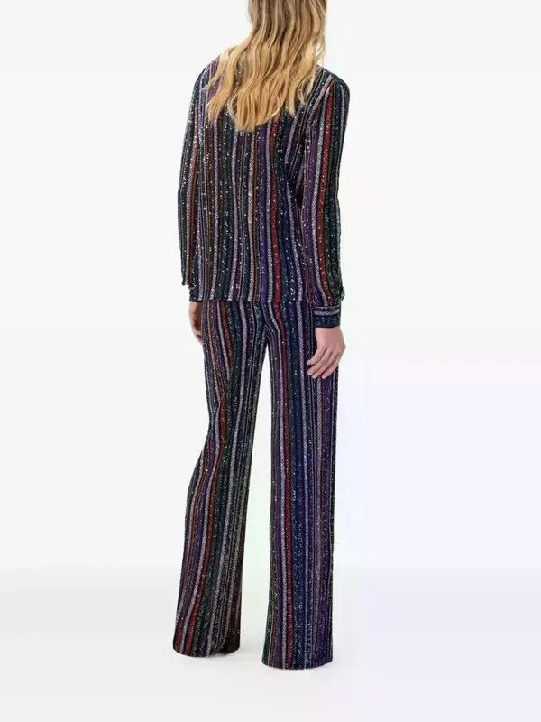 Missoni Sequin-striped Knit Blouse - Black