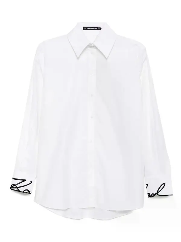 Karl Lagerfeld Signature Cuff Poplin Shirt