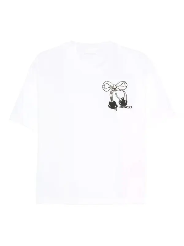 Moncler Bow-embroidered T-shirt - White