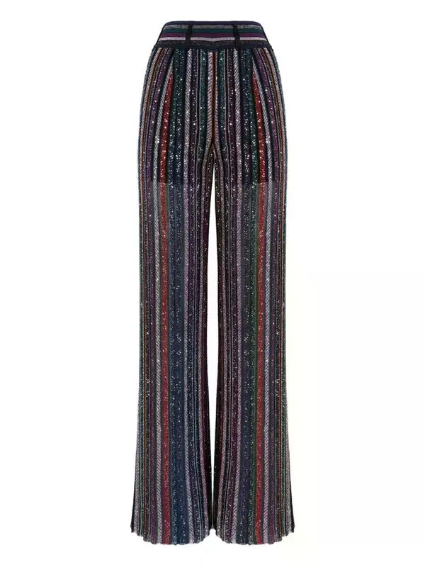 Missoni Herringbone-striped Sequin-embellished Trousers