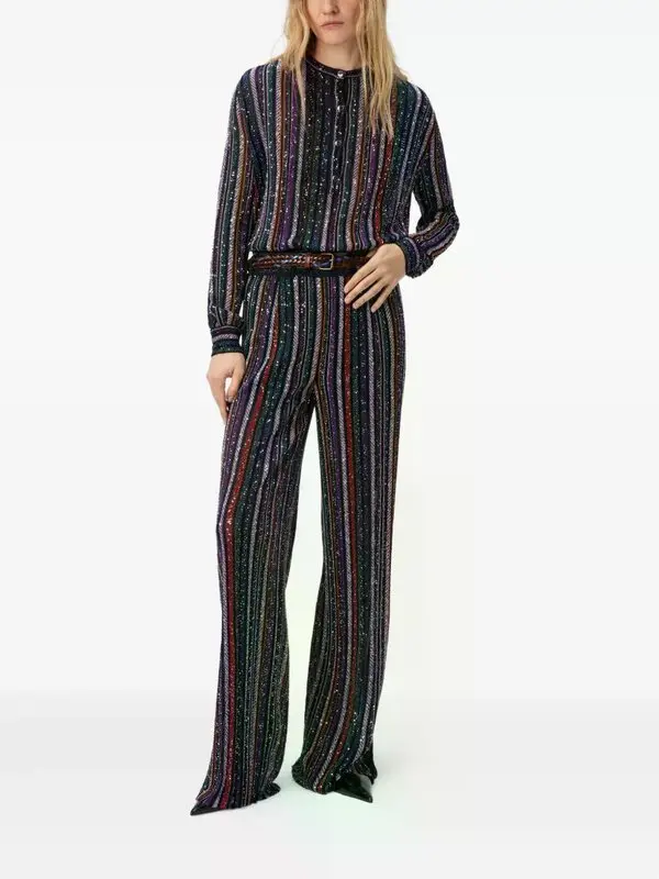 Missoni Herringbone-striped Sequin-embellished Trousers