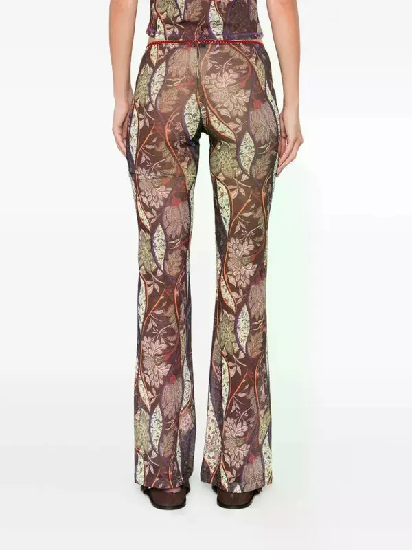 SIEDRES Floral-pattern Flared Trousers