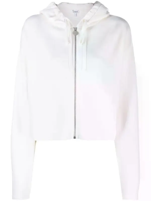 Loewe Cropped Zip-up Hoodie