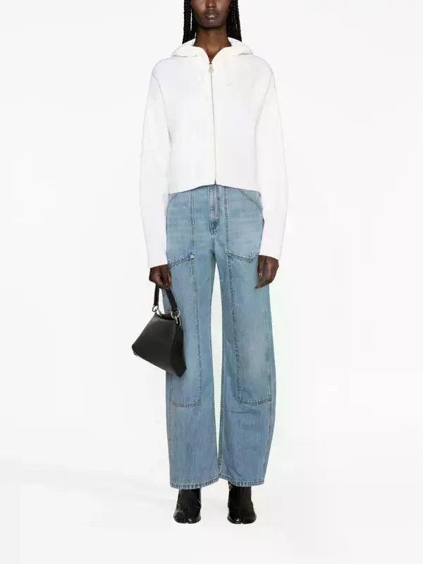 Loewe Cropped Zip-up Hoodie