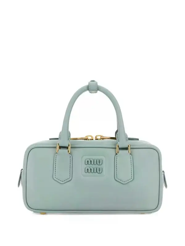 Miu Miu Arcadie Leather Top-handle Tote Bag - Blue
