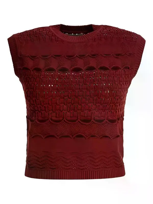 Elie Saab Open Knit Sleeveless Top