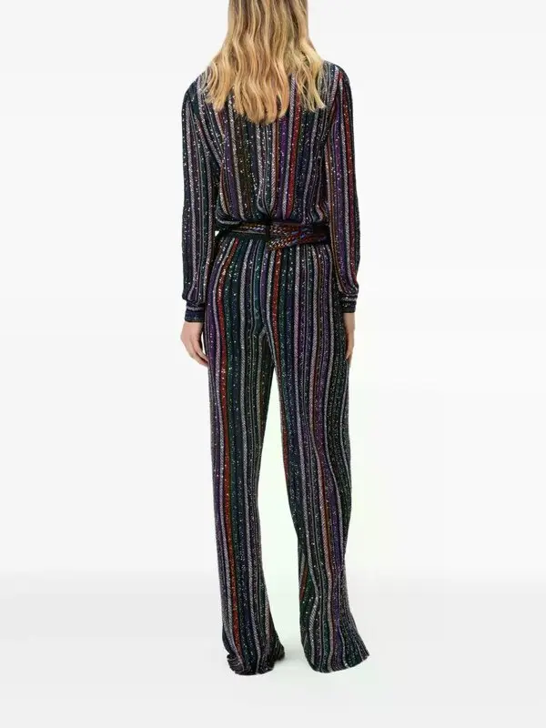 Missoni Herringbone-striped Sequin-embellished Trousers - Black