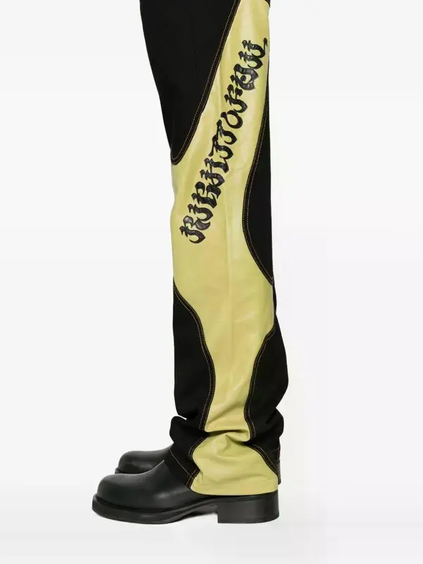 KUSIKOHC Leather-paneled Logo Jeans