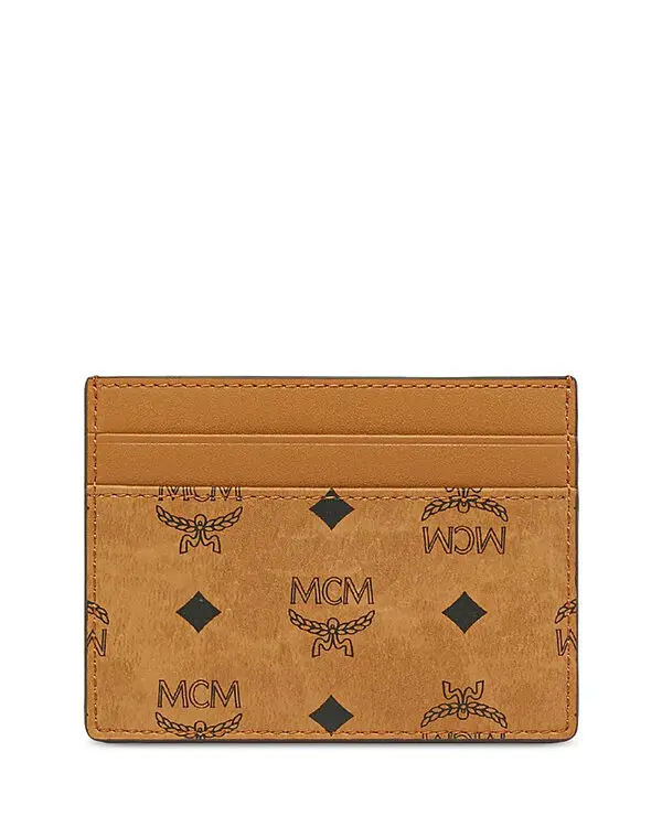 Mcm Visetos Card Case - Cognac