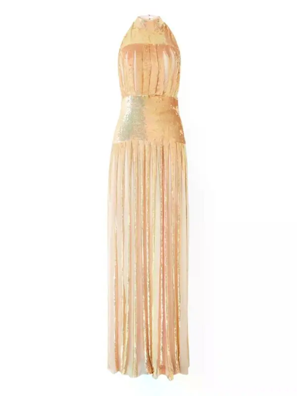 TEMPERLEY LONDON Filigree Sequin-embellished Pleated Dress