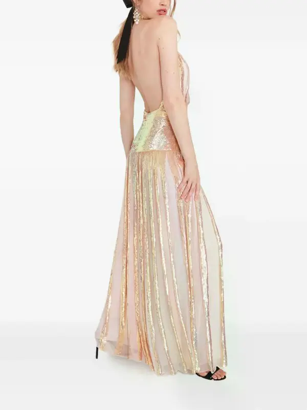 TEMPERLEY LONDON Filigree Sequin-embellished Pleated Dress
