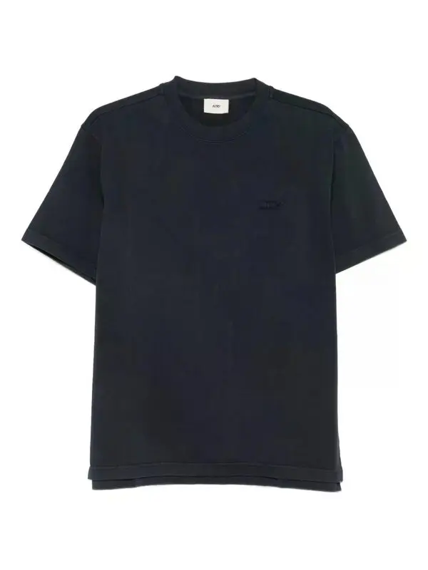 AUTRY Logo Cotton T-shirt - Black