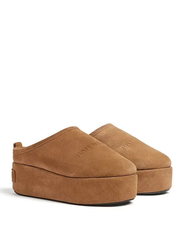 Balenciaga Alaska Platform Mules - Camel