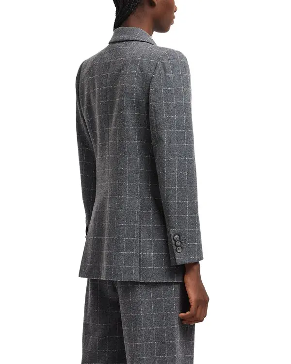Emporio Armani Icon Checkered Flannel Wool Blend Blazer