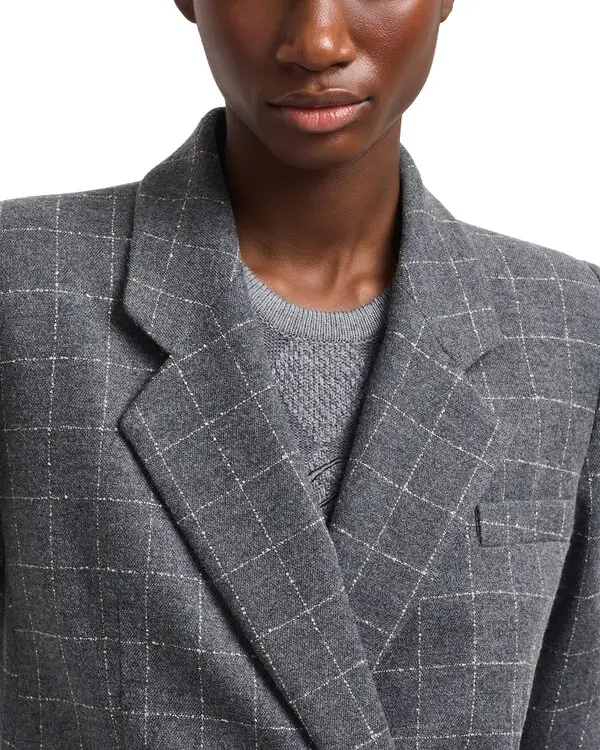 Emporio Armani Icon Checkered Flannel Wool Blend Blazer