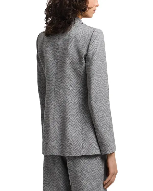 Emporio Armani Viscose And Wool Blend Chevron Blazer