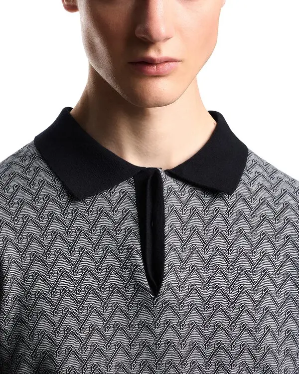Emporio Armani Chevron Regular Fit Short Sleeve Polo Sweater