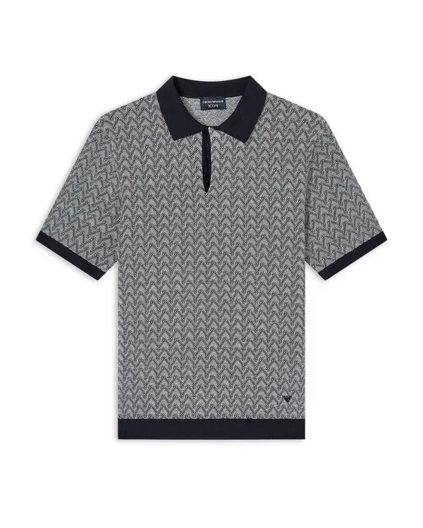 Emporio Armani Chevron Regular Fit Short Sleeve Polo Sweater
