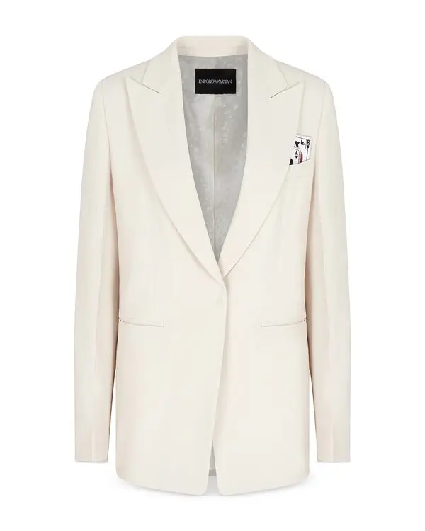 Emporio Armani Enver Satin Blazer - Solid Light