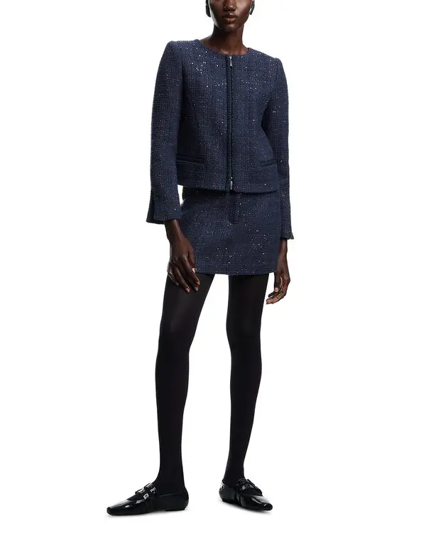 Emporio Armani Sequined Tweed Mini Skirt